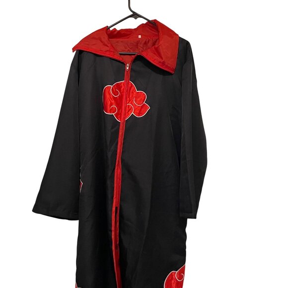 Jackets & Coats | Anime Akatsuki Cloak Costume Robe Red Cloud Design ...